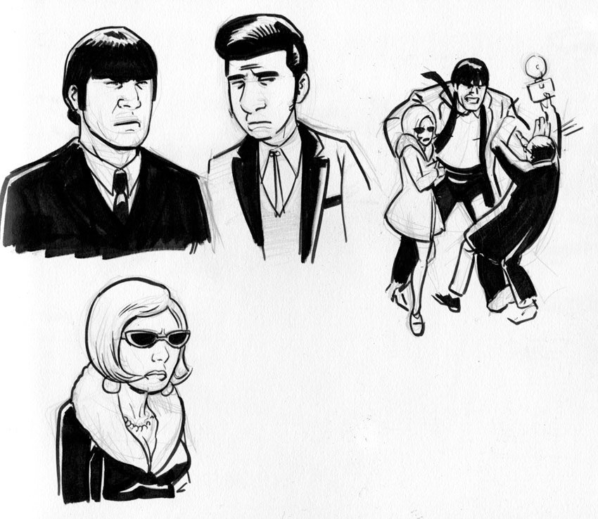 Early Alby Figgs and Jessie London character studies – Warren Pleece